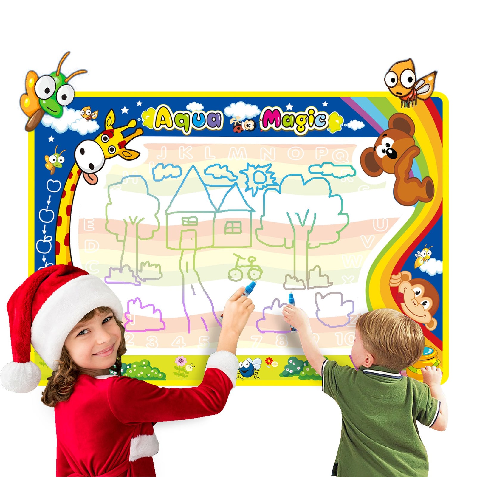 Water Doodle Magic Mat - Large No-Mess Drawing Mat (100x78cm) With 3 ...